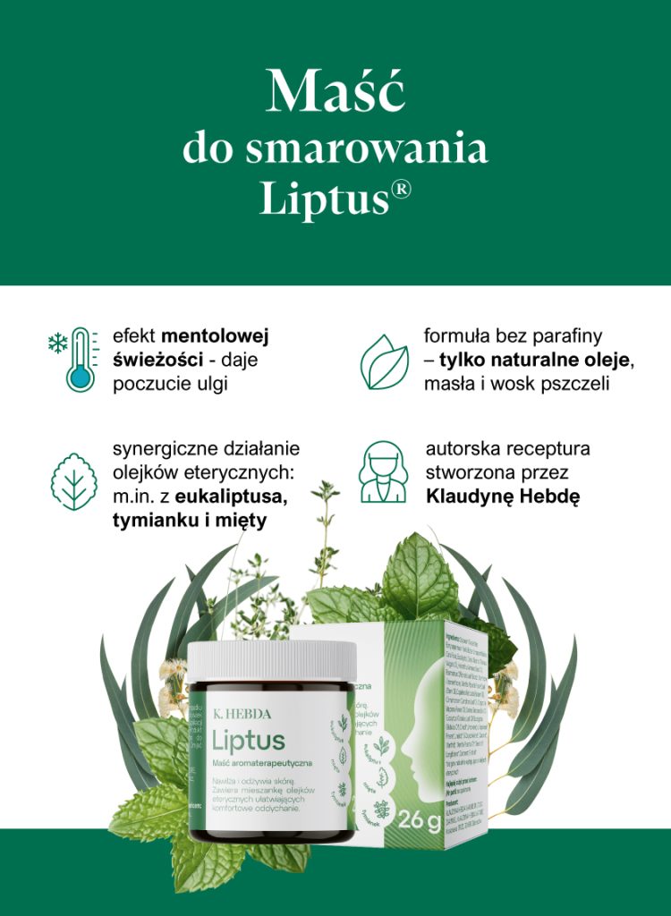 Aromaterapeutyczna maść z olejkami eterycznymi Liptus® - Klaudyna Hebda ...